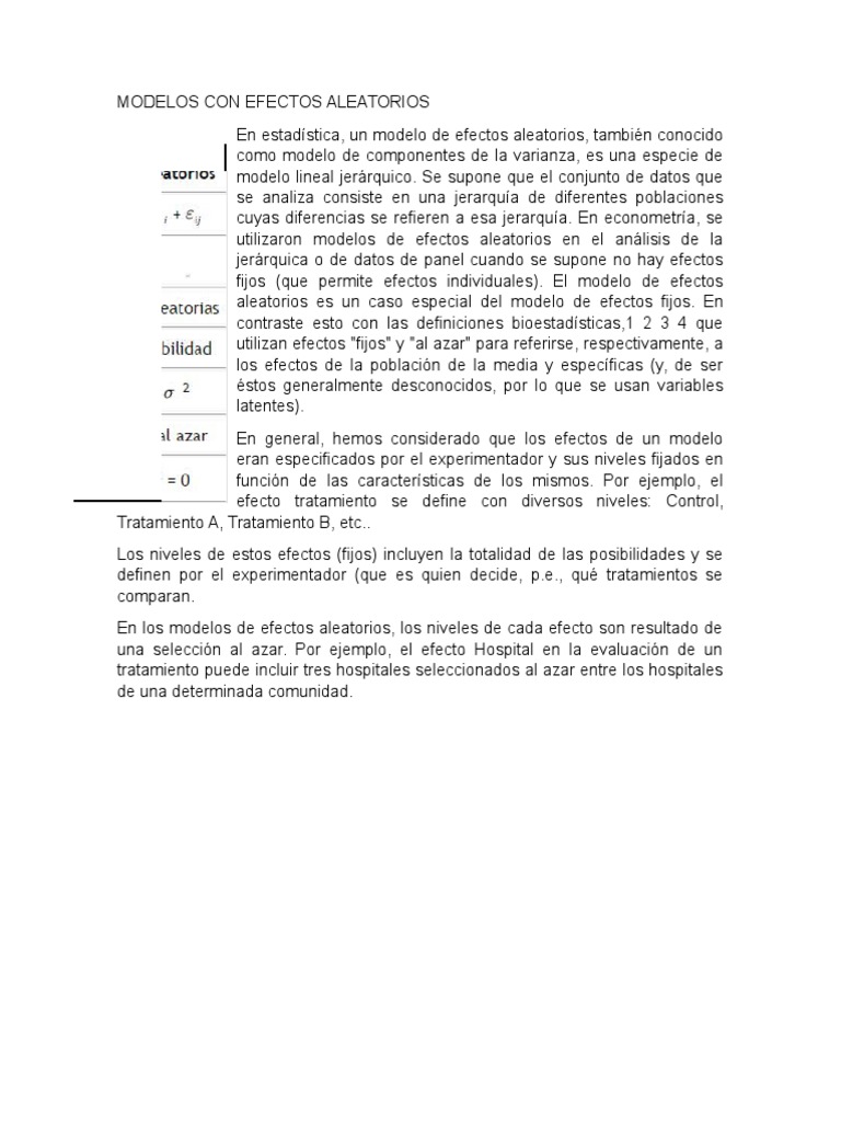 Modelos Con Efectos Aleatorios | PDF | Estadísticas | Science