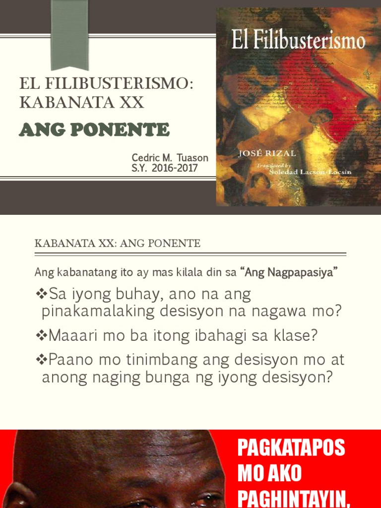 Ang Ponente El Filibusterismo