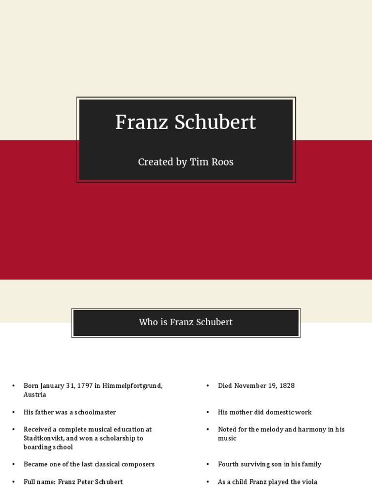 Franz Schubert Presentation | PDF | Franz Schubert | Music