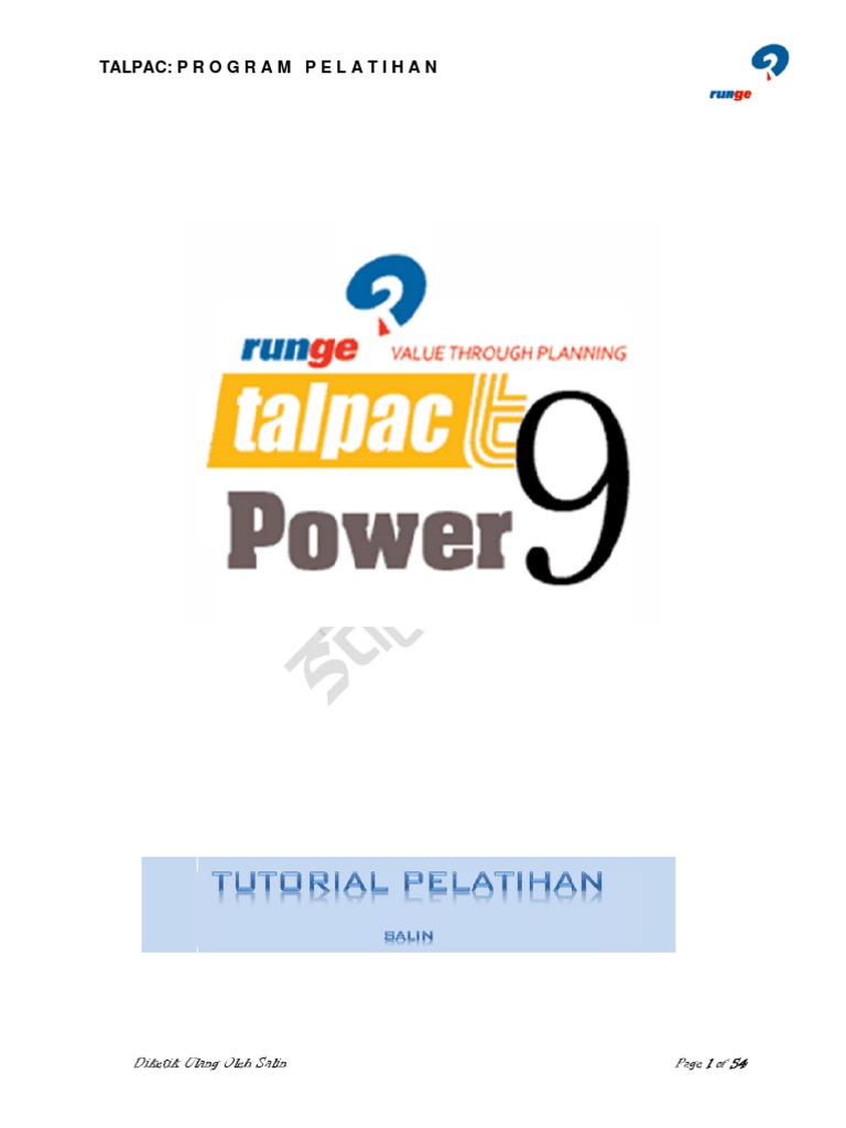 Runge Software Tutorial Talpac PDF | PDF