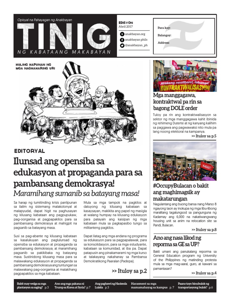 Tinig Abril 2017 | PDF