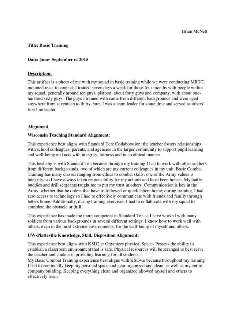 Artifact 1 - Standard 10 | PDF | Teachers | Teaching