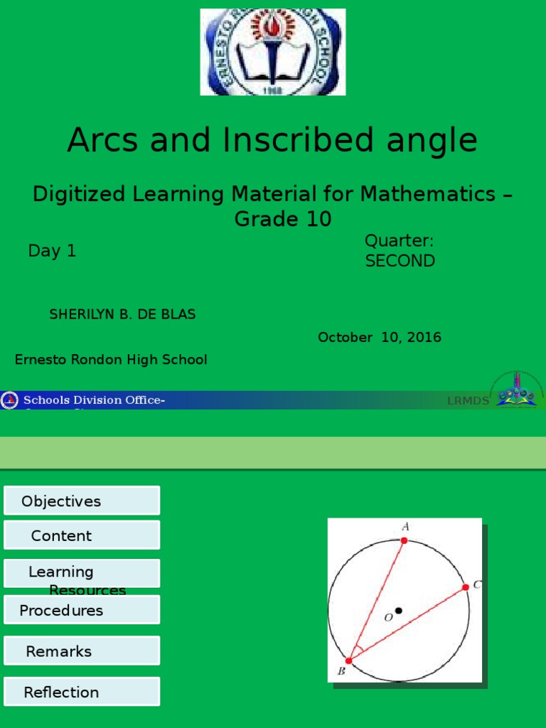 Arcs and Inscribed Angle | PDF | Angle | Circle