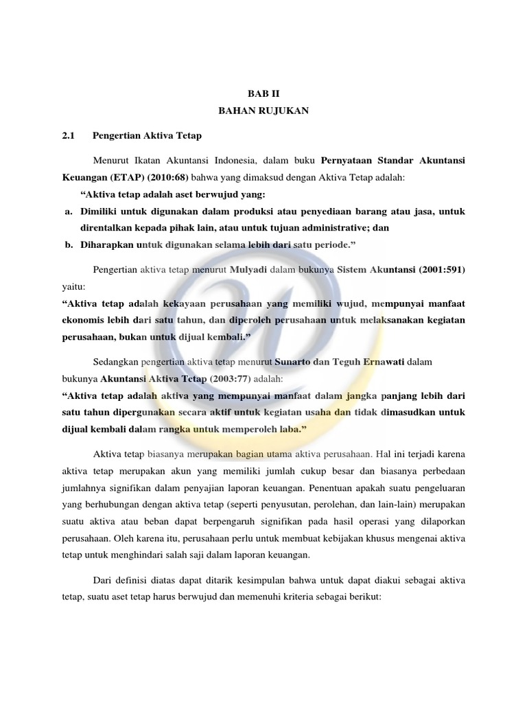 Bab 2 (Penyusutan Aktiva Tetap) | PDF