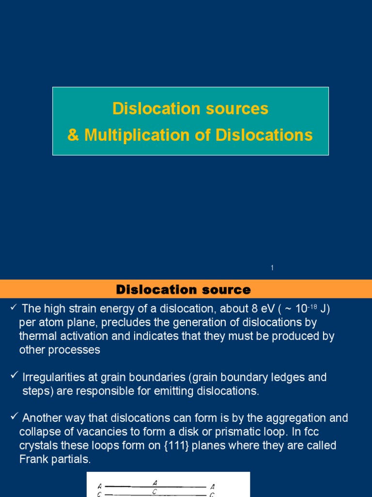 Dislocation Multiplication | PDF | Dislocation | Condensed Matter