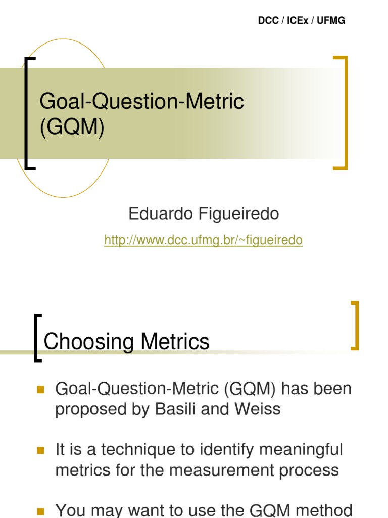 Goal Question Metric v01 | PDF | Component Based Software Engineering ...