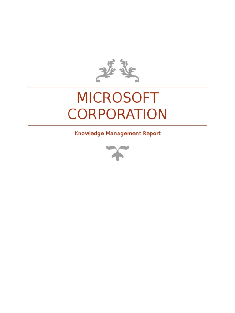 Microsoft's Knowledge Management Report | PDF | Microsoft | Knowledge ...