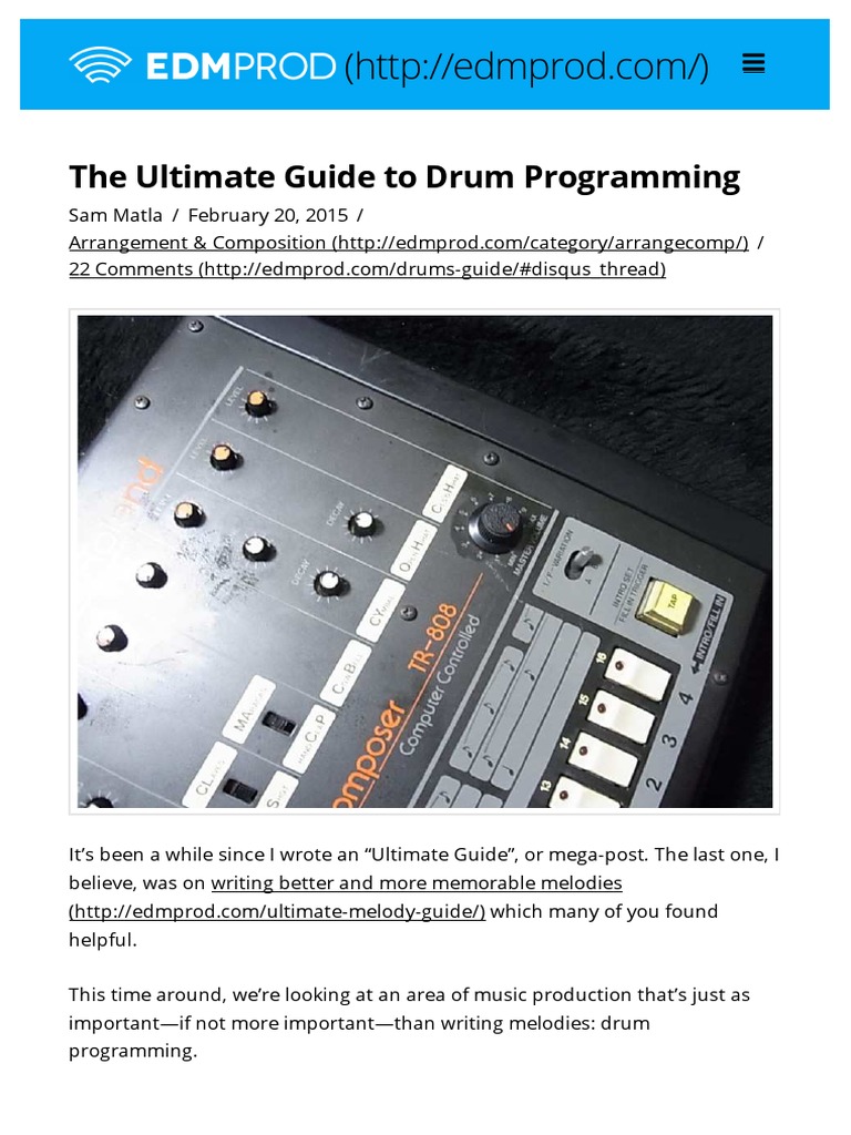 The Ultimate Guide To Drum Programming - EDMProd | PDF | Drum Kit ...