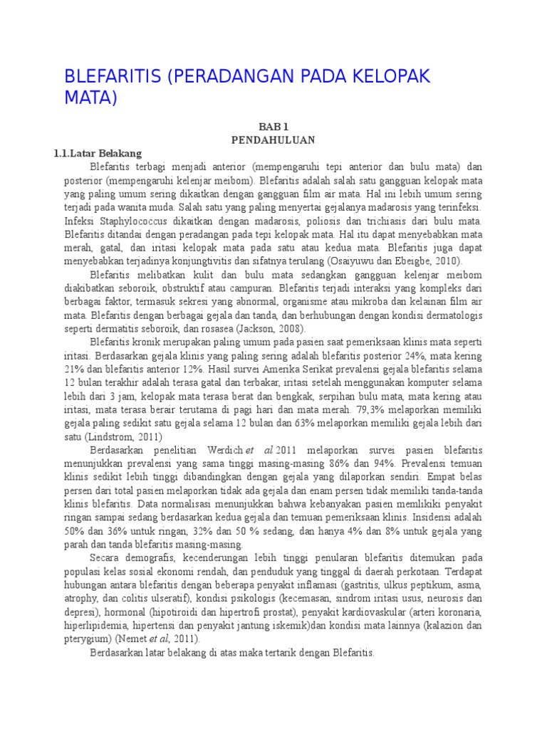 Panduan Lengkap Blefaritis pada Mata | PDF | Kajian Bahasa Asing ...