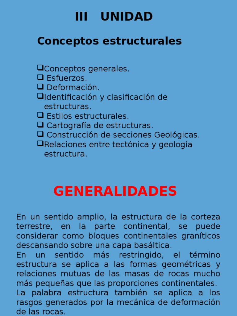 3 Unidad Conceptos Estructurales | Descargar gratis PDF | Estrato ...