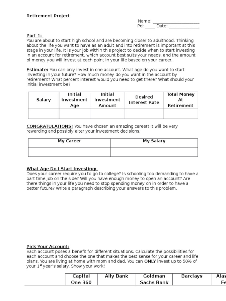 Retirement Project | PDF | Investing | Retirement