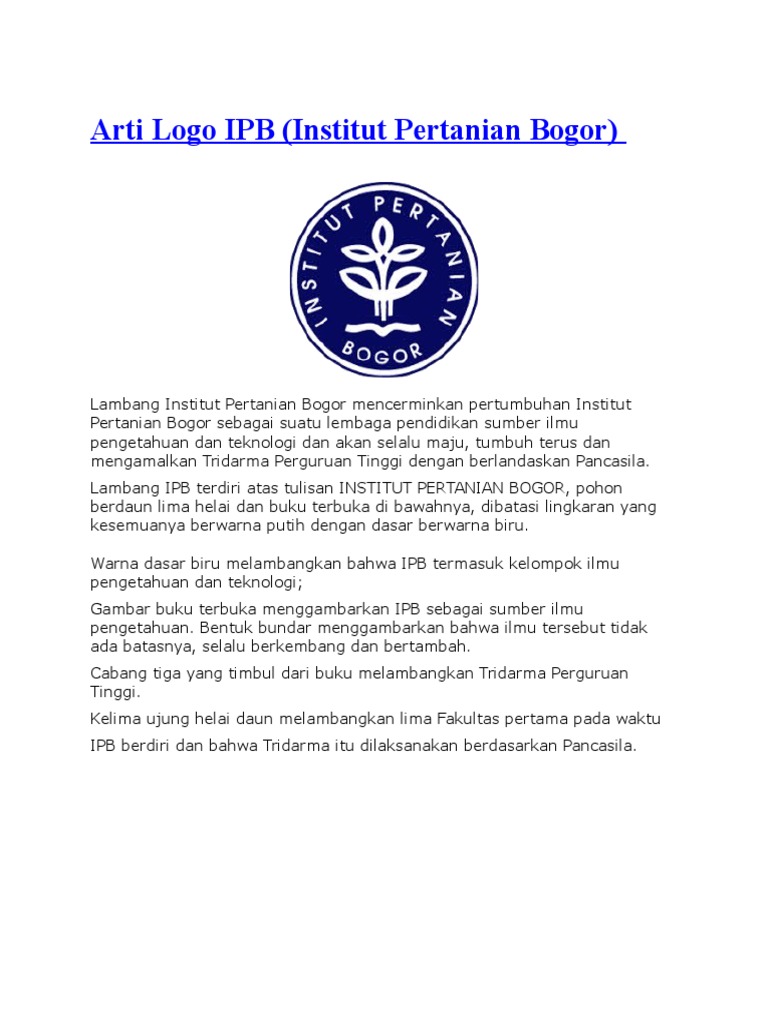 Arti Logo IPB | PDF