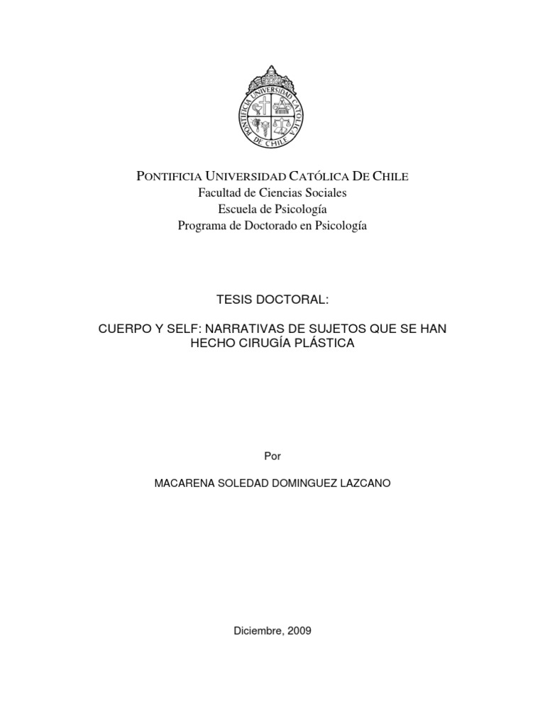 Cuerpo, Self y Cirugía Plástica. Tesis MDominguez | PDF | René ...