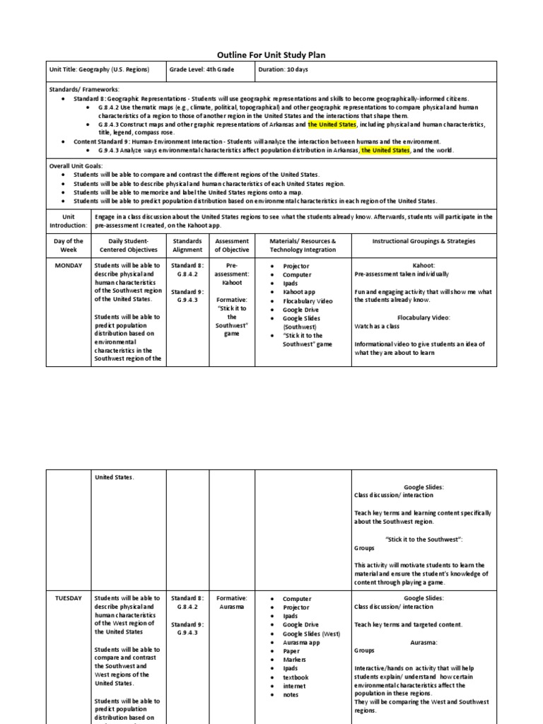 Technology Unit Plan | Download Free PDF | Map | Geography