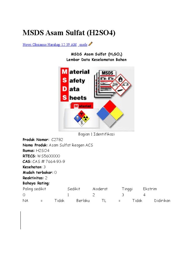 MSDS Asam Sulfat | PDF
