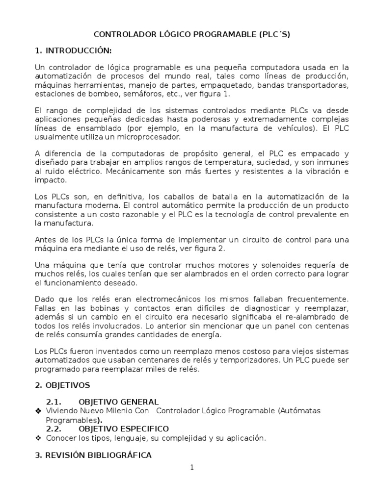 Control Lógico Programable Proyecto | Descargar gratis PDF ...