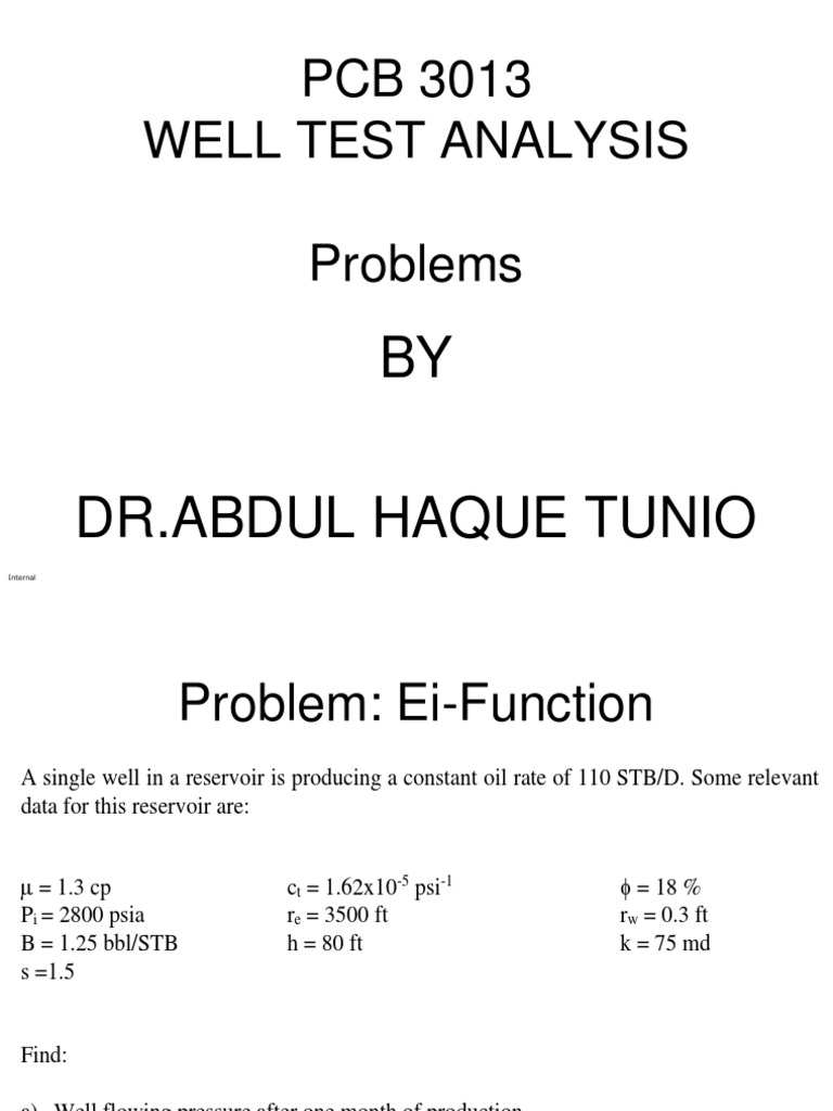 Well Test Analysis Using Ei Function | PDF | Mathematical Objects ...