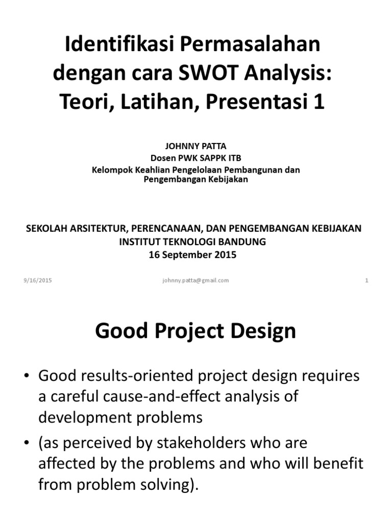 Identifikasi Permasalahan SWOT-TREE ANALYSIS | PDF | Swot Analysis ...