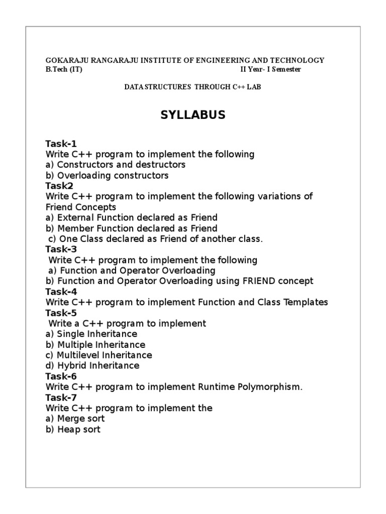 Lab Manual Final Pdf C Inheritance Object Oriented Programming