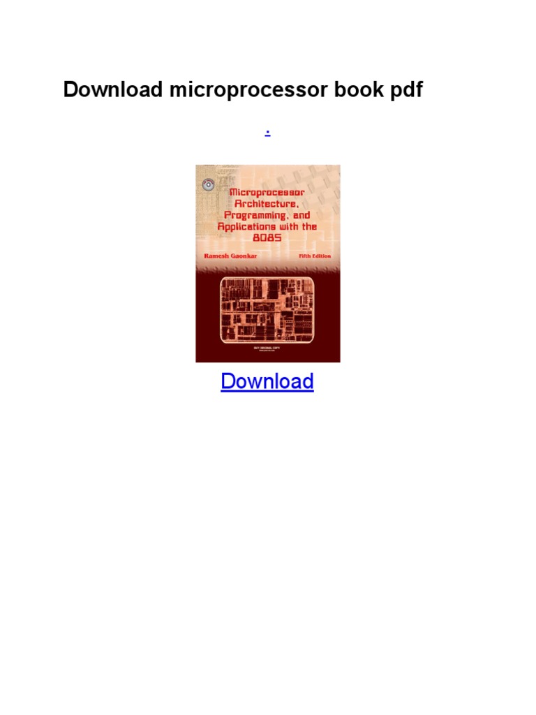 Microprocessor Book PDF | PDF | Microprocessor | Microcontroller
