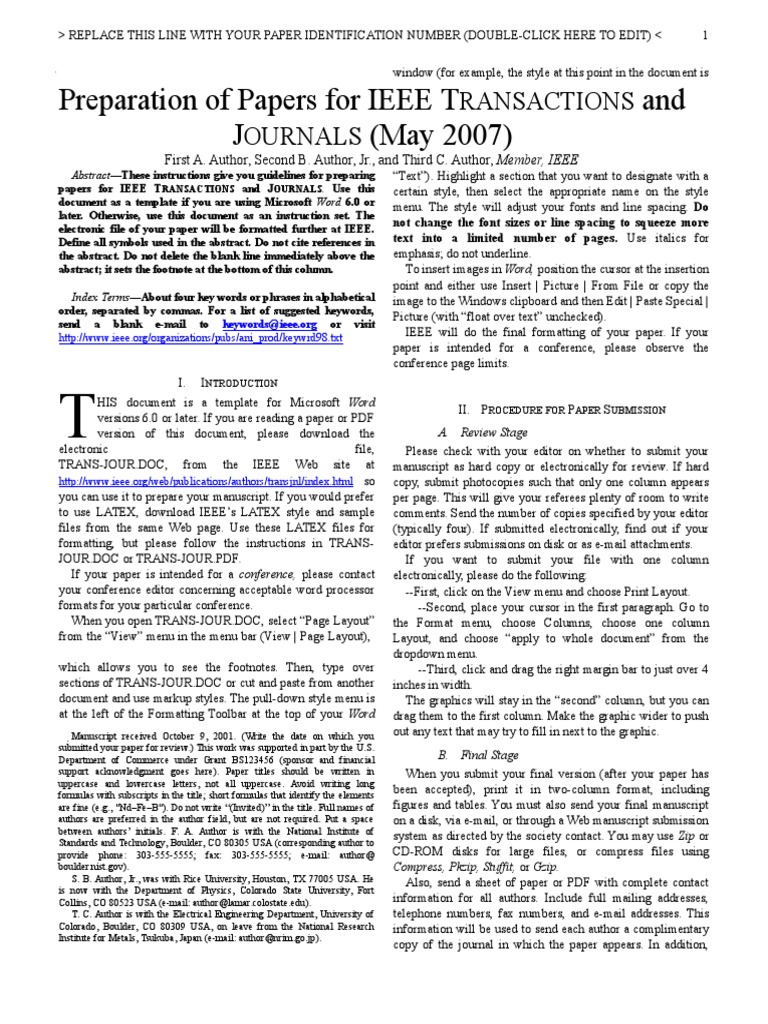 Survey Paper Template | PDF | Magnetic Field | Portable Document Format