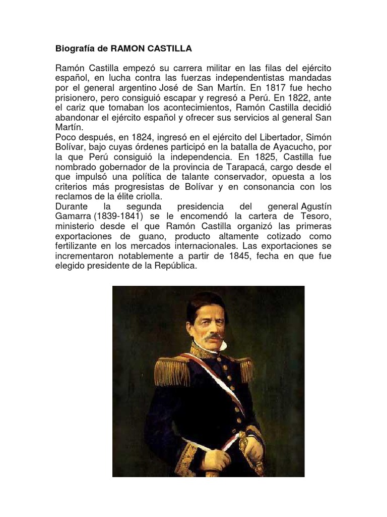 Biografía de Ramon Castilla | PDF | Viajes y turismo