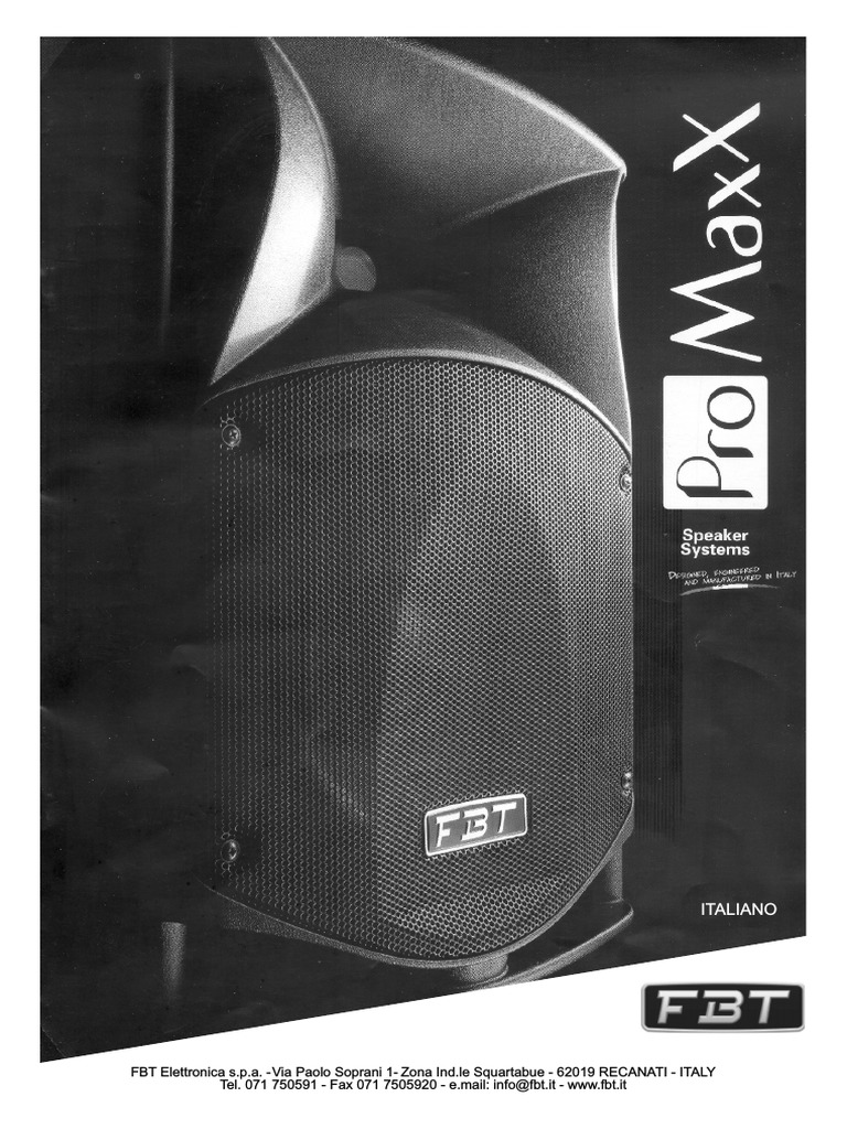 Manual Utilizare FBT Promaxx 15SA | PDF