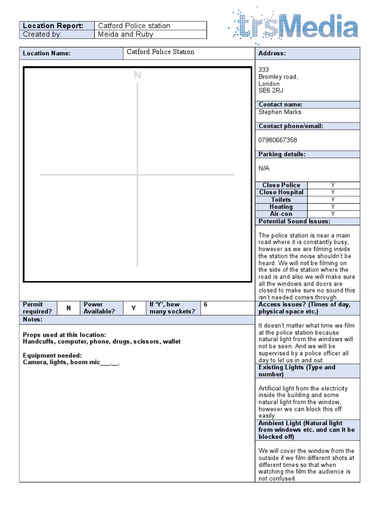 Location Report:: Catford Police Station Created By: Meida and Ruby ...
