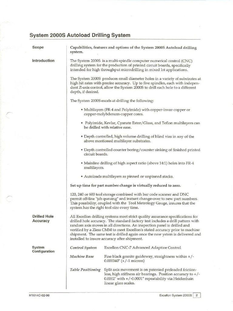 Excellon 2000S Autoload Drilling System PDF | PDF