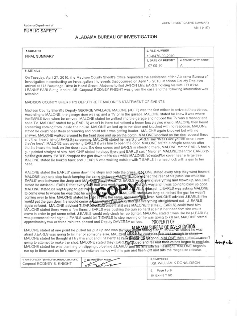 ABI Report On Hazel Green Shooting | PDF | Cartridge (Firearms) | Firearms