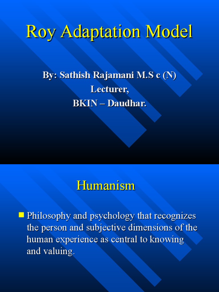 78813225-Roy-Adaptation-Model.ppt | Self | Self Concept