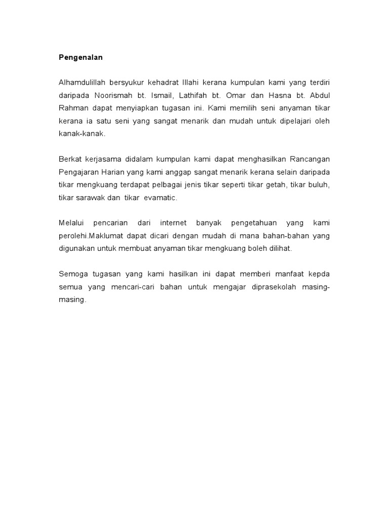 Anyaman Tikar | PDF