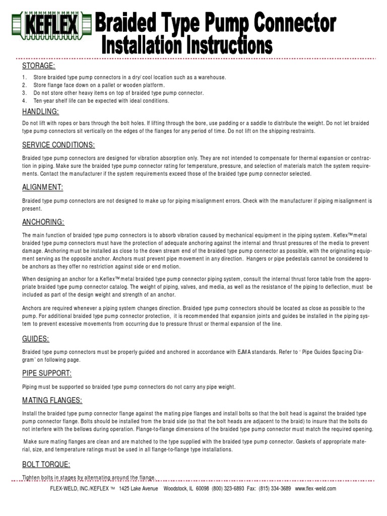 Keflex Braided Hose Installation Recommendations - Bpump-con-Ins | PDF ...