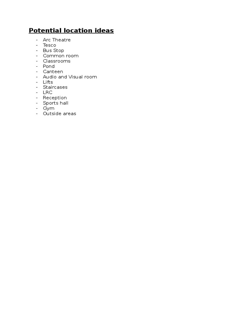 Location Ideas | PDF