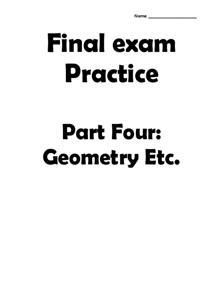 0004 Course 2 Post Test Practice Part Four - Geometry Etc 3 | PDF ...