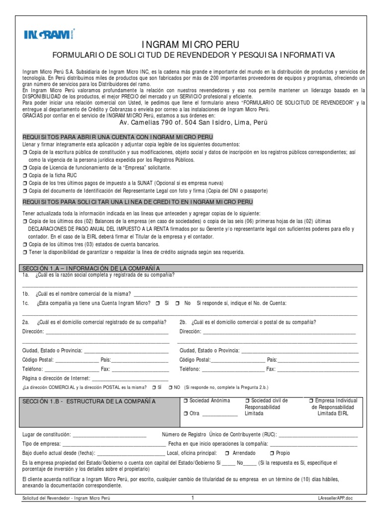 Ficha de Inscripcion Ingram 2015 | PDF | Comercio electrónico | Perú