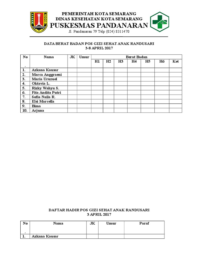 Daftar Hadir Pos Gizi Pdf Agama Spiritualitas