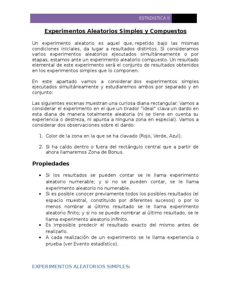 Experimentos Aleatorios Simples y Compuestos | PDF | Aleatoriedad ...