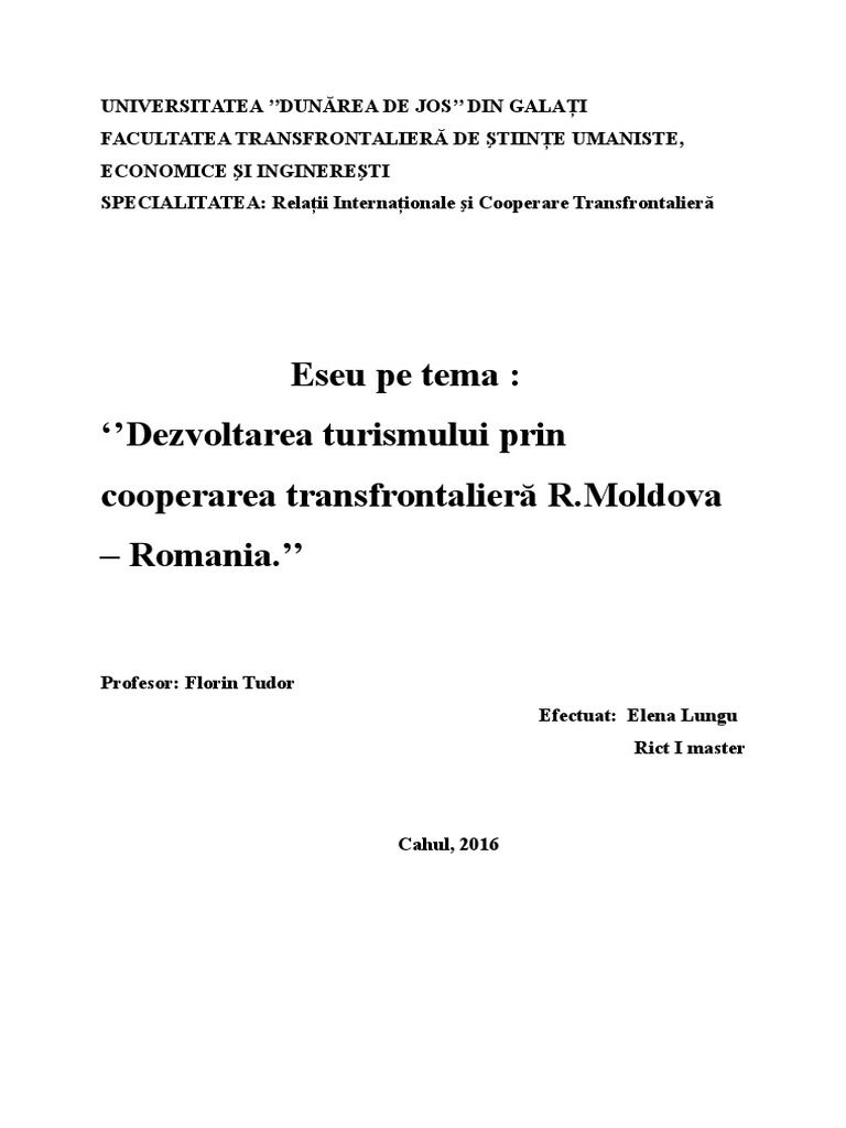 Foaie de Titlu Eseu | PDF