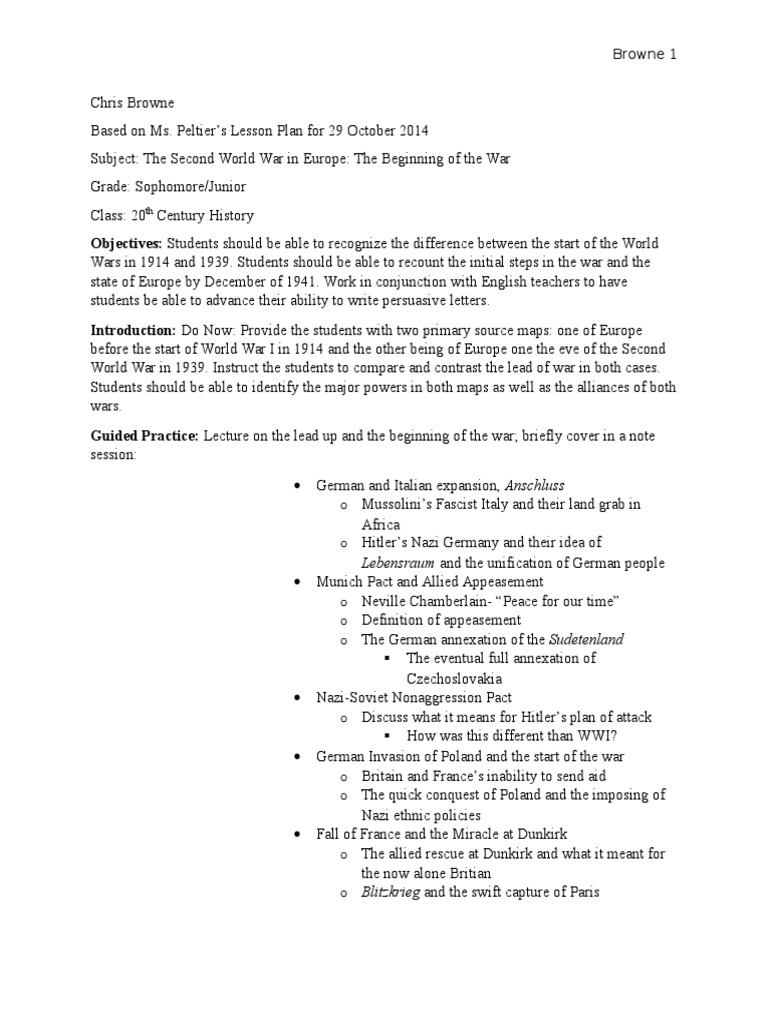 Lesson Planning | PDF | Blitzkrieg | Nazi Germany