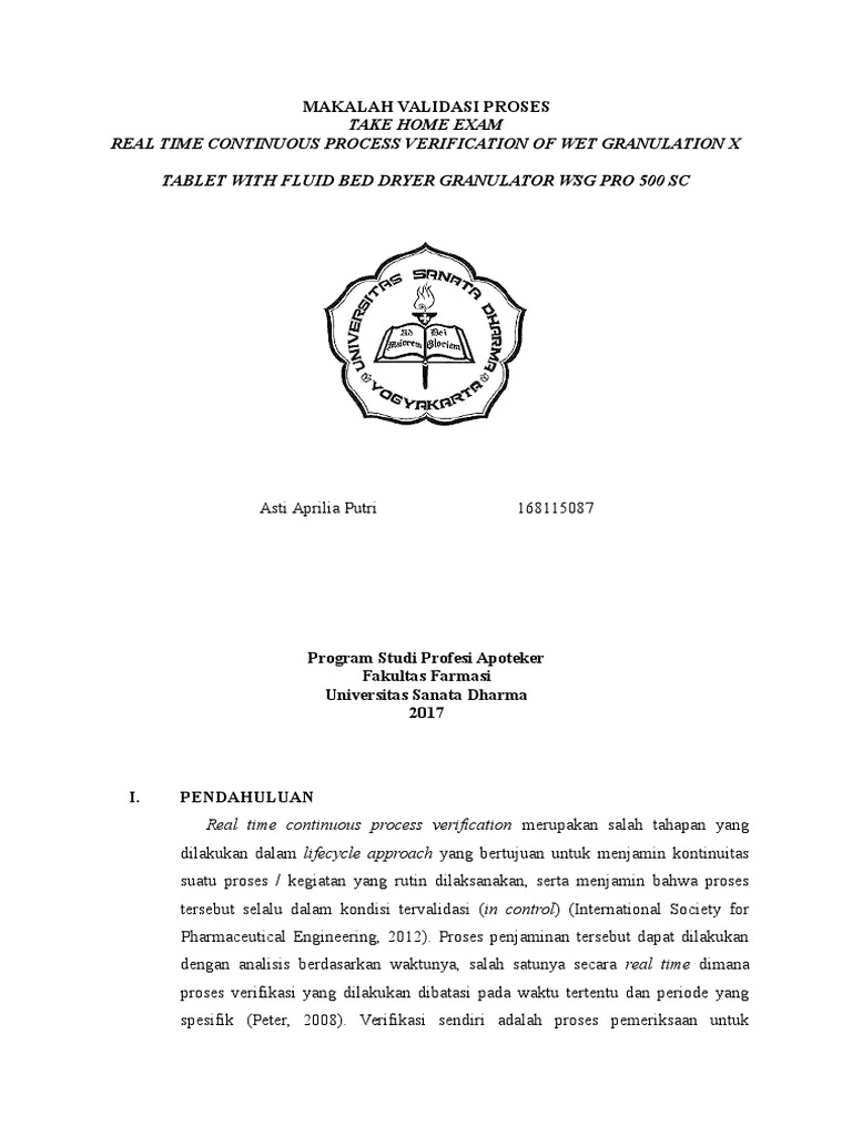 Makalah Validasi Proses Uas | PDF