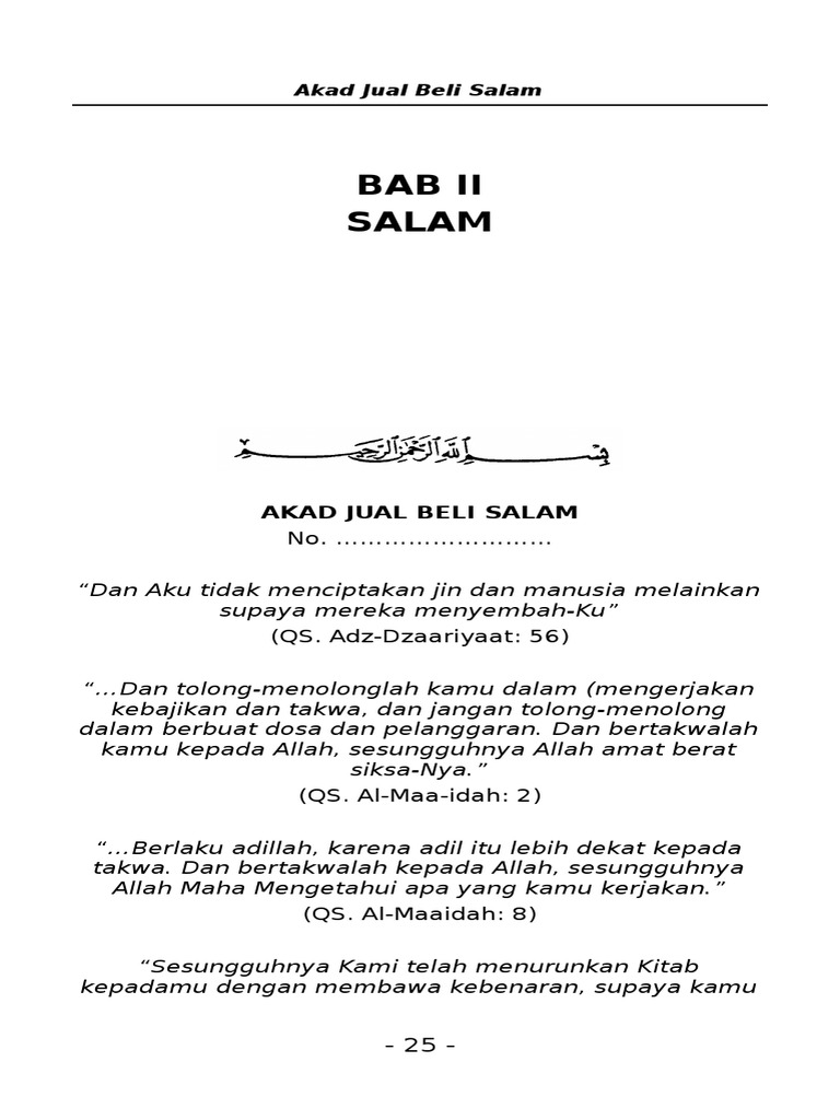 Akad Jual Beli Salam dalam Islam | PDF | Hukum