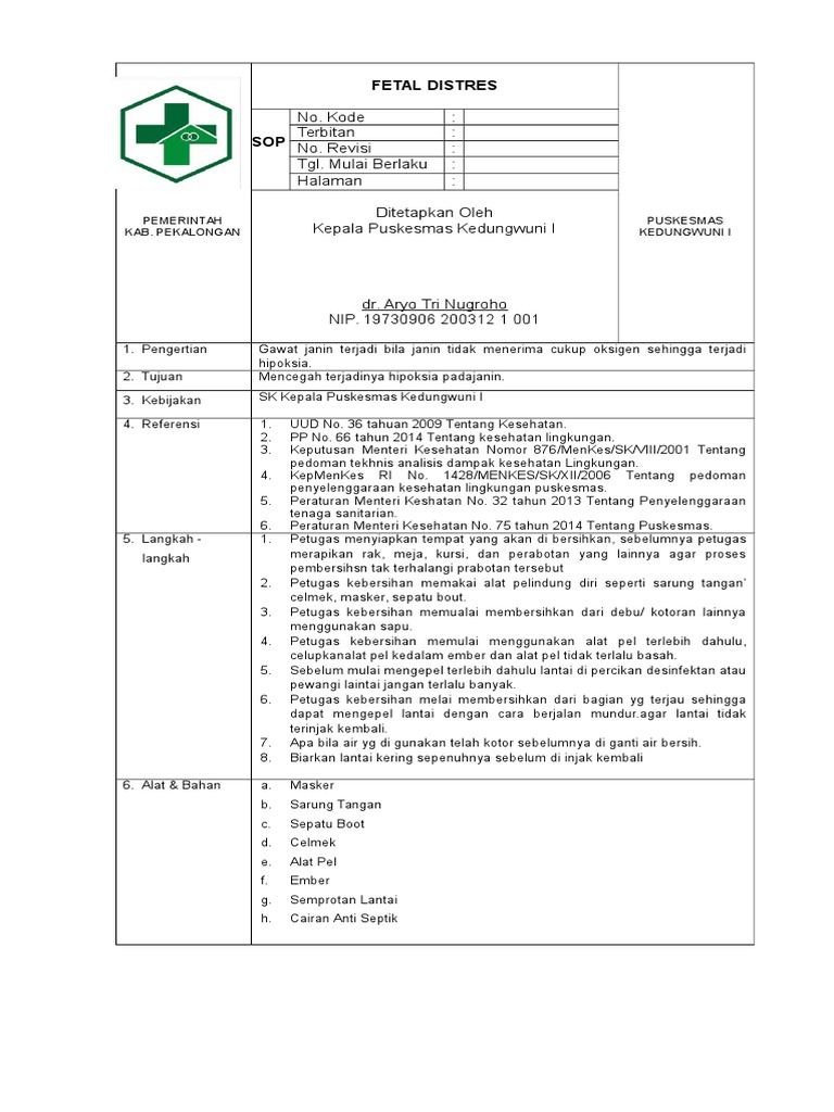 Sop Fetal Distres | PDF