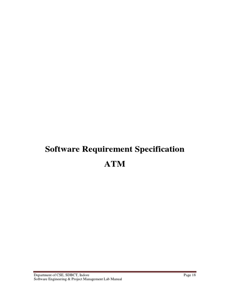 Atm Srs | PDF | Automated Teller Machine | Communications Protocols