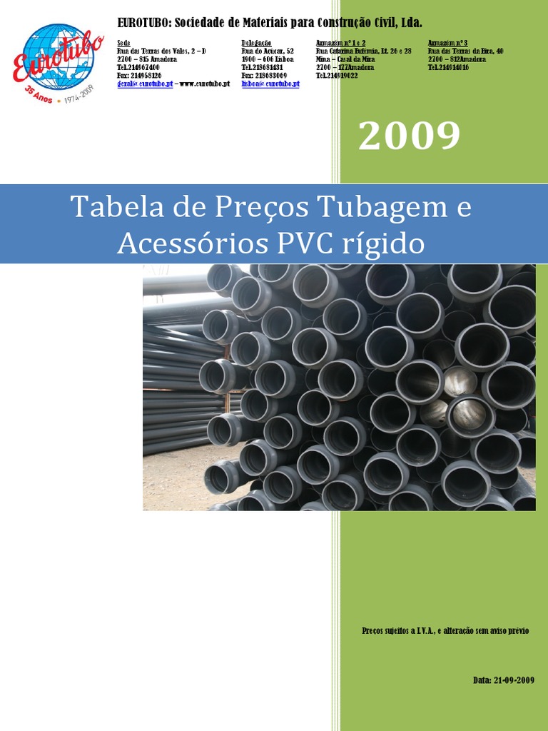 Tabela Preços - Eurotubo PVC 2010 | PDF