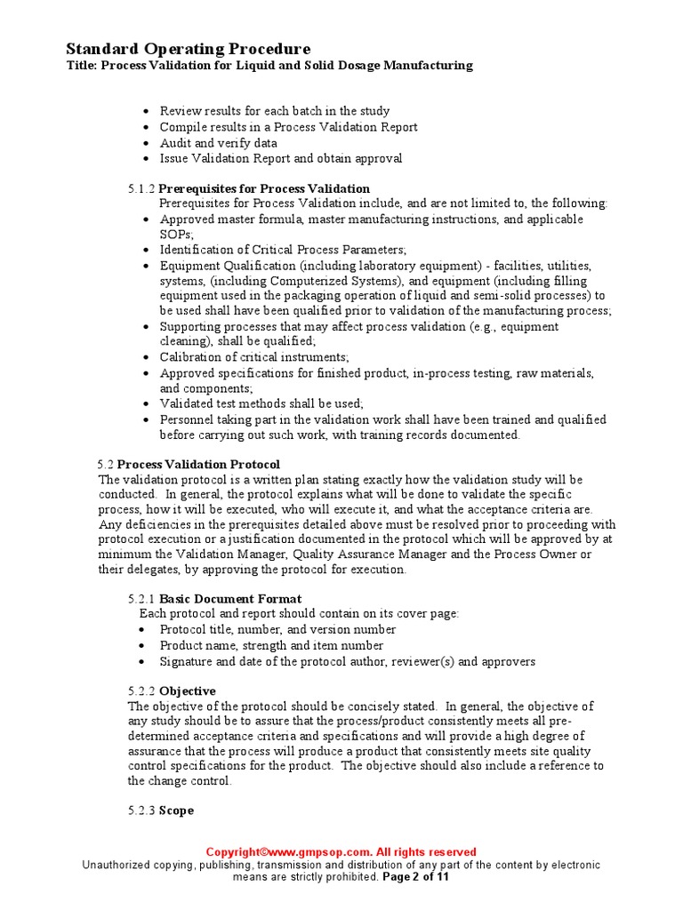 VAL-115 Process Validation For Liquid and Solid Dosage Manufacturing ...