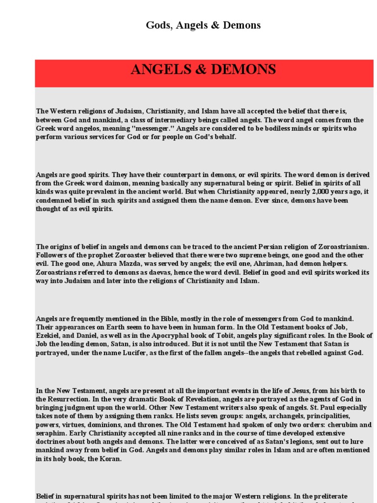 Gods, Angels & Demons | PDF | Demons | Angel