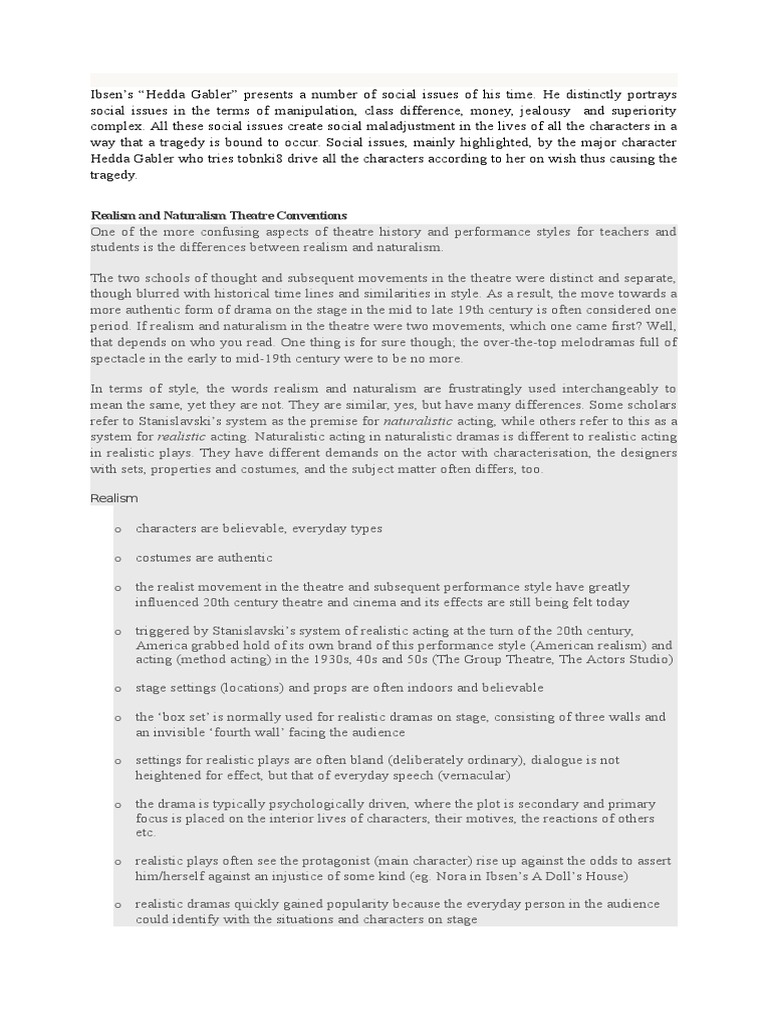 Ibsen | PDF | Realism (Arts) | Theatre