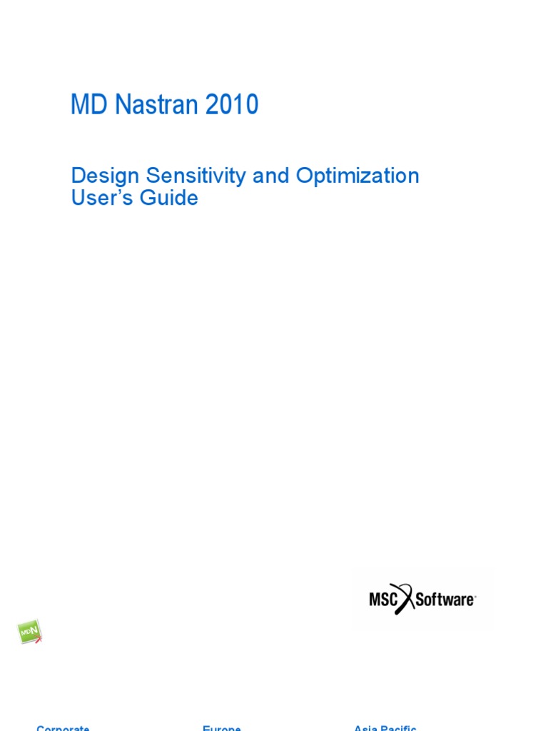 MD Nastran 2010 Design Sensitivity and Optimization | PDF | Sensitivity Analysis | Mathematical ...