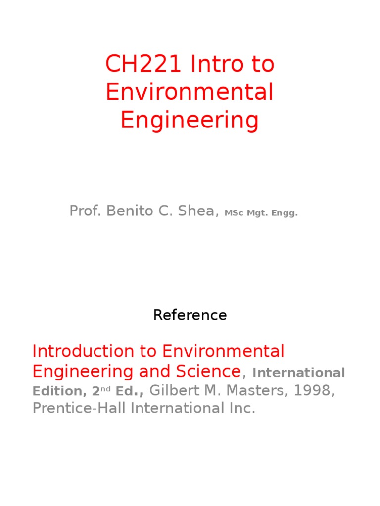 FINAL - Lecture 1 - Intro To Envi Engg | PDF | Chlorofluorocarbon | Heat Transfer